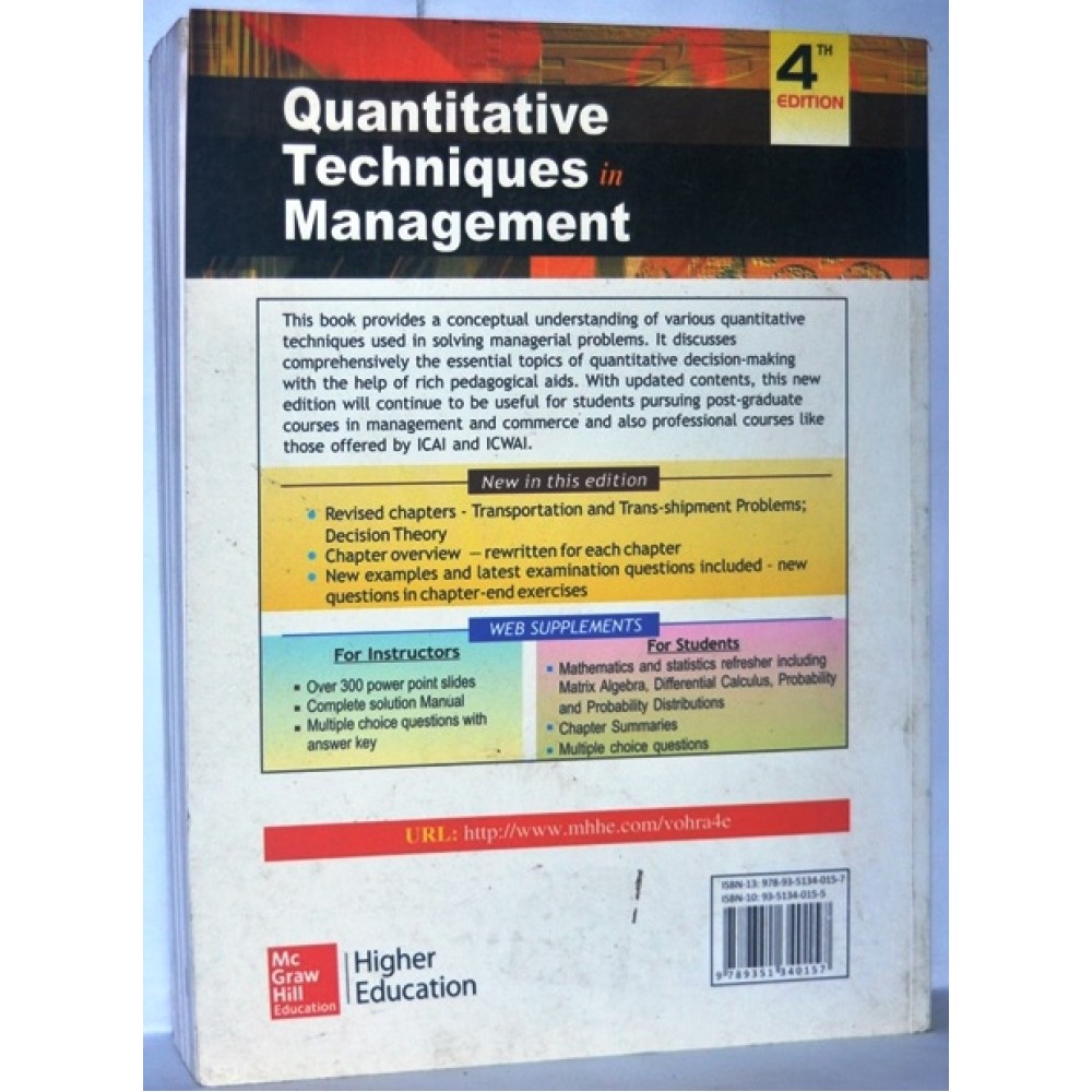 QUANTITATIVE TECHNIQUES IN MGT